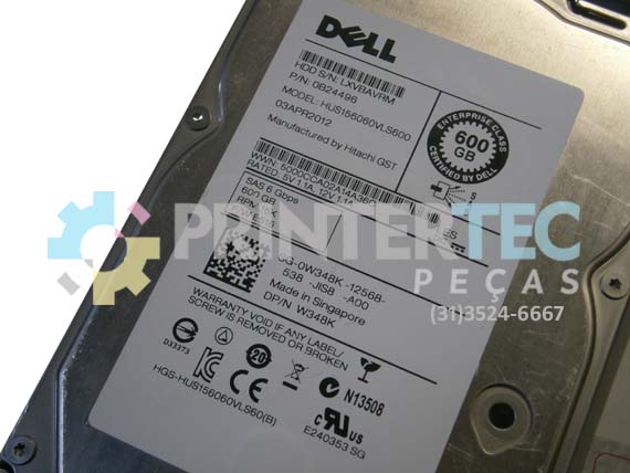 HD DELL POWEREDGE T410 600GB 15K RPM SAS 6GB/S 16MB CACHE