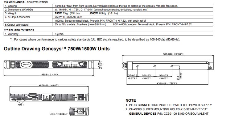 FONTE TDK LAMBDA 30-50 LAN - 1500W PROGRAMÁVEL